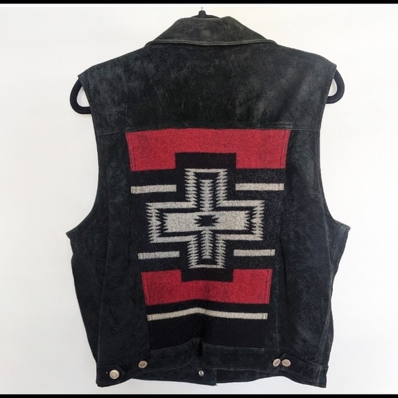 Pendleton | Other | Vintage Black Suede Pendleton Navajo Red Black Grey ...